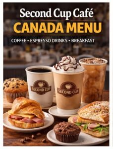 Second Cup Café Menu with Prices in Canada